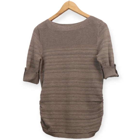 Apt. 9 | Tops | Apt 9 Brown Textured Ribbed Knit Ruched Top | Poshmark